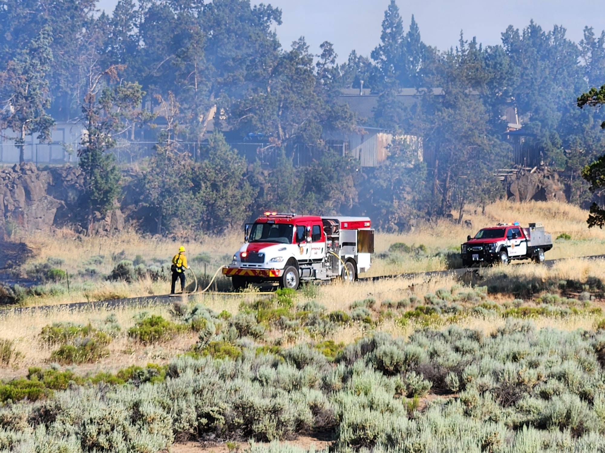 Fireworks spark fire in Redmond that threatened homes, prompted ...