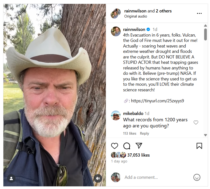 Actor Rainn Wilson evacuated amid Flat Fire near Sisters | The Bulletin